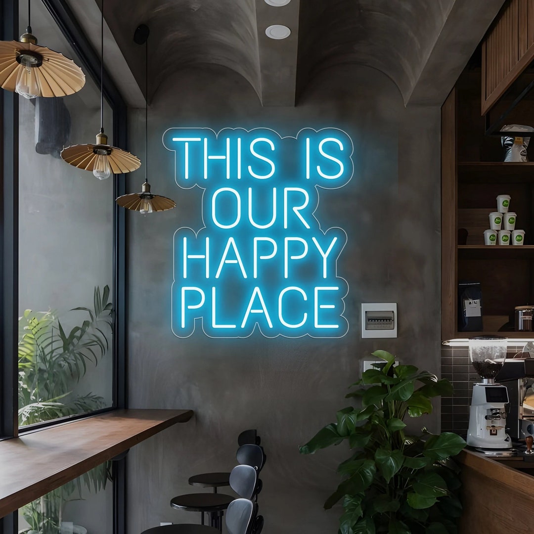 This is Our Happy Place Neon Sign,name Neon Sign,wedding Name Sign ...