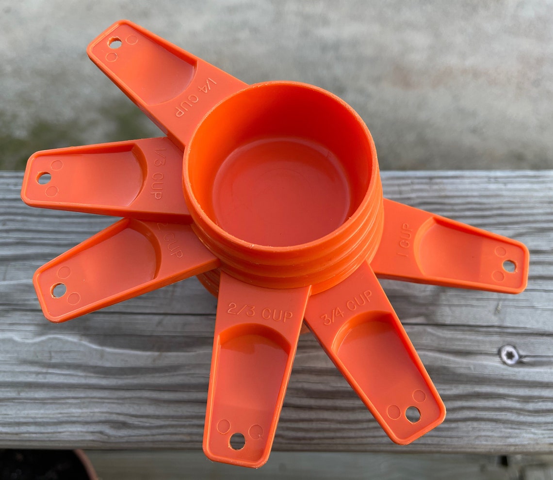 Vintage Tupperware Measuring Cup Set Orange | Etsy