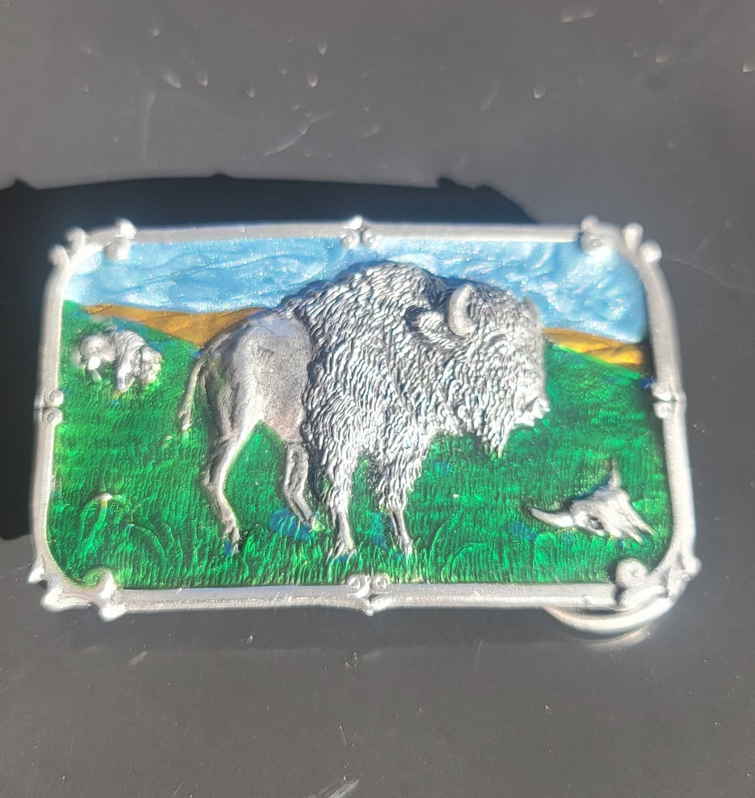 Bison Buffalo Grazing Vintage Belt Buckle - Etsy