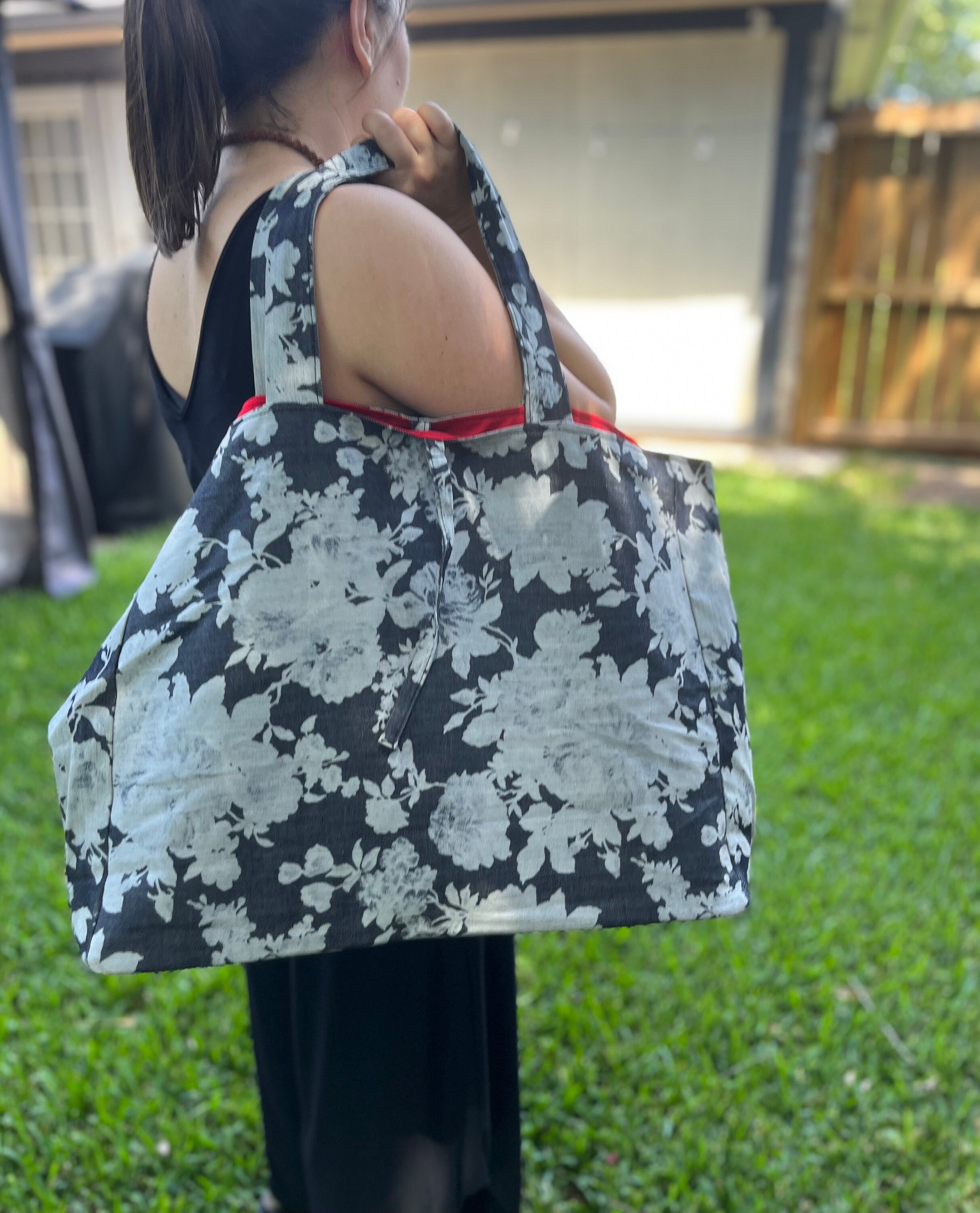 Denim Handmade Bag Shoulder Fabric Bag Gift for Her Summer - Etsy