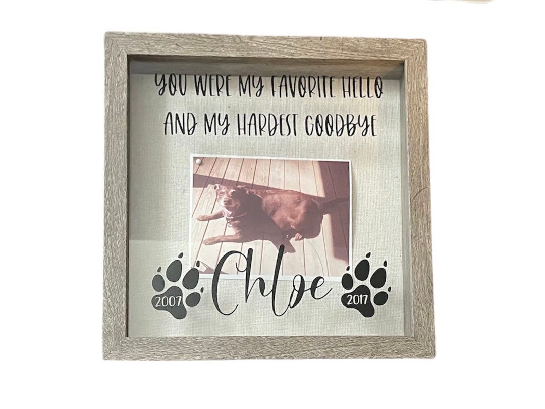 Pet Memorial Shadow Box, Pet Shadow Box, Hanging Frame, Personalized ...