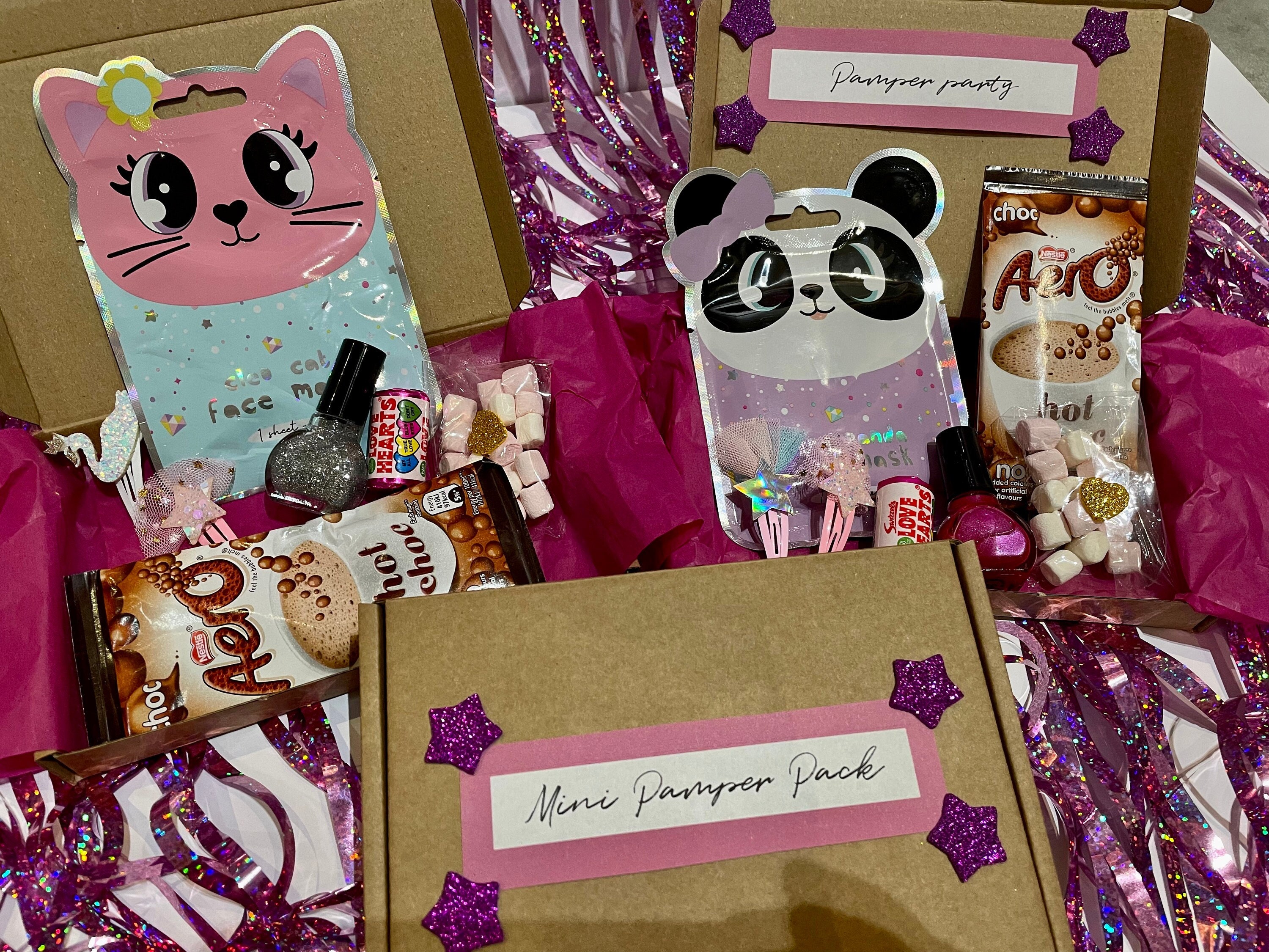 Mini Pamper Packs / Girls Party Boxes / Party Bags / - Etsy UK