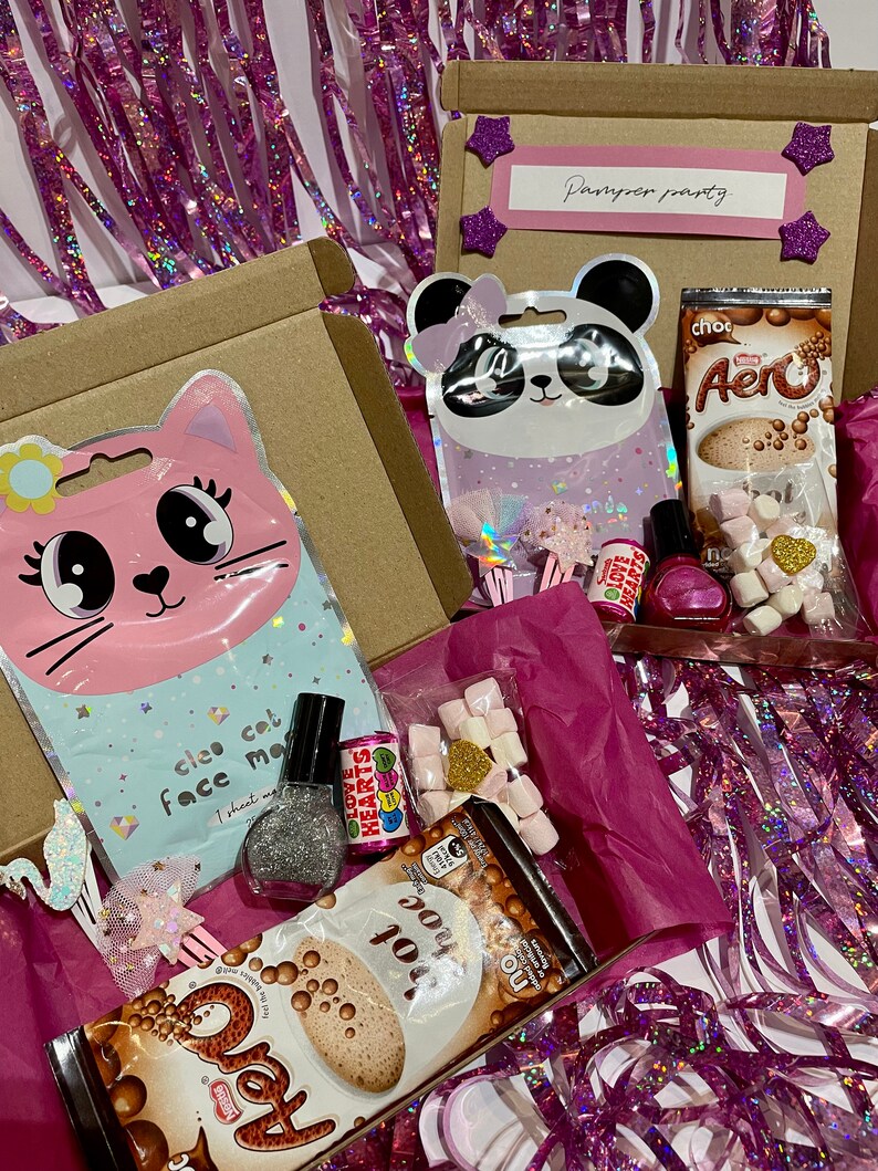 Mini Pamper Packs / Girls Party Boxes / Party Bags / Personalised ...