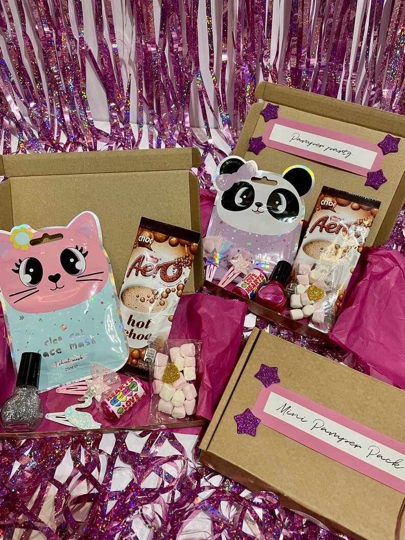 Mini Pamper Packs / Girls Party Boxes / Party Bags / Personalised ...