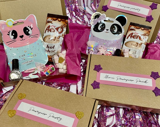 Mini Pamper Packs / Girls Party Boxes / Party Bags / Personalised ...