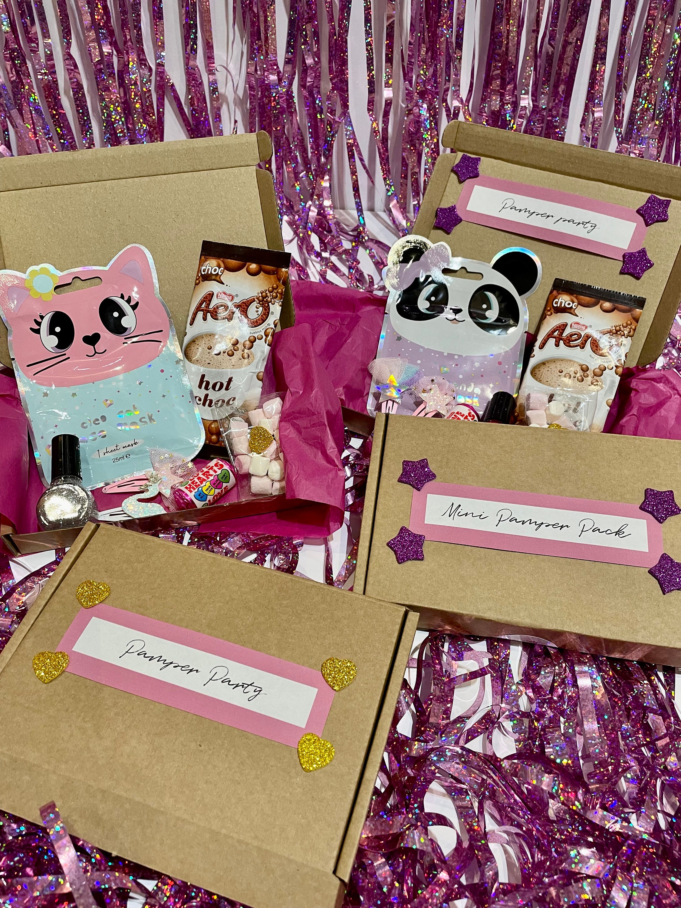 Mini Pamper Packs / Girls Party Boxes / Party Bags / | Etsy UK