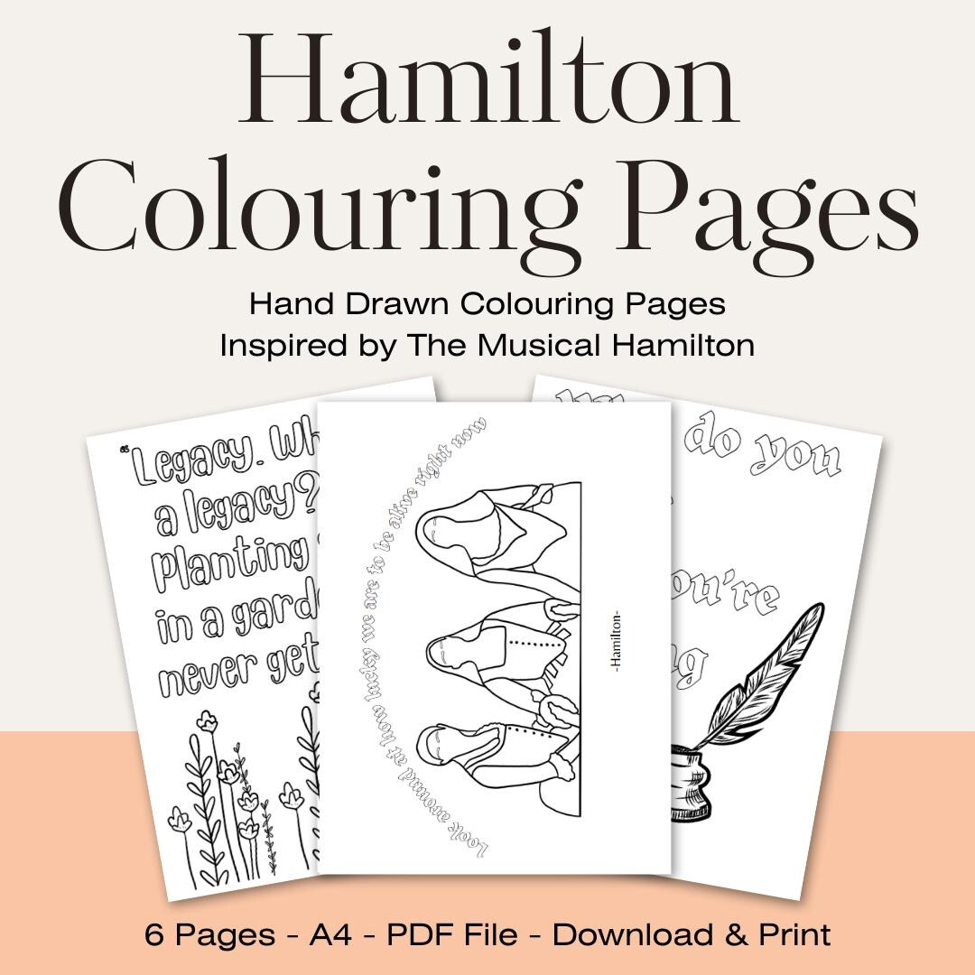Hamilton Colouring Pages - Etsy
