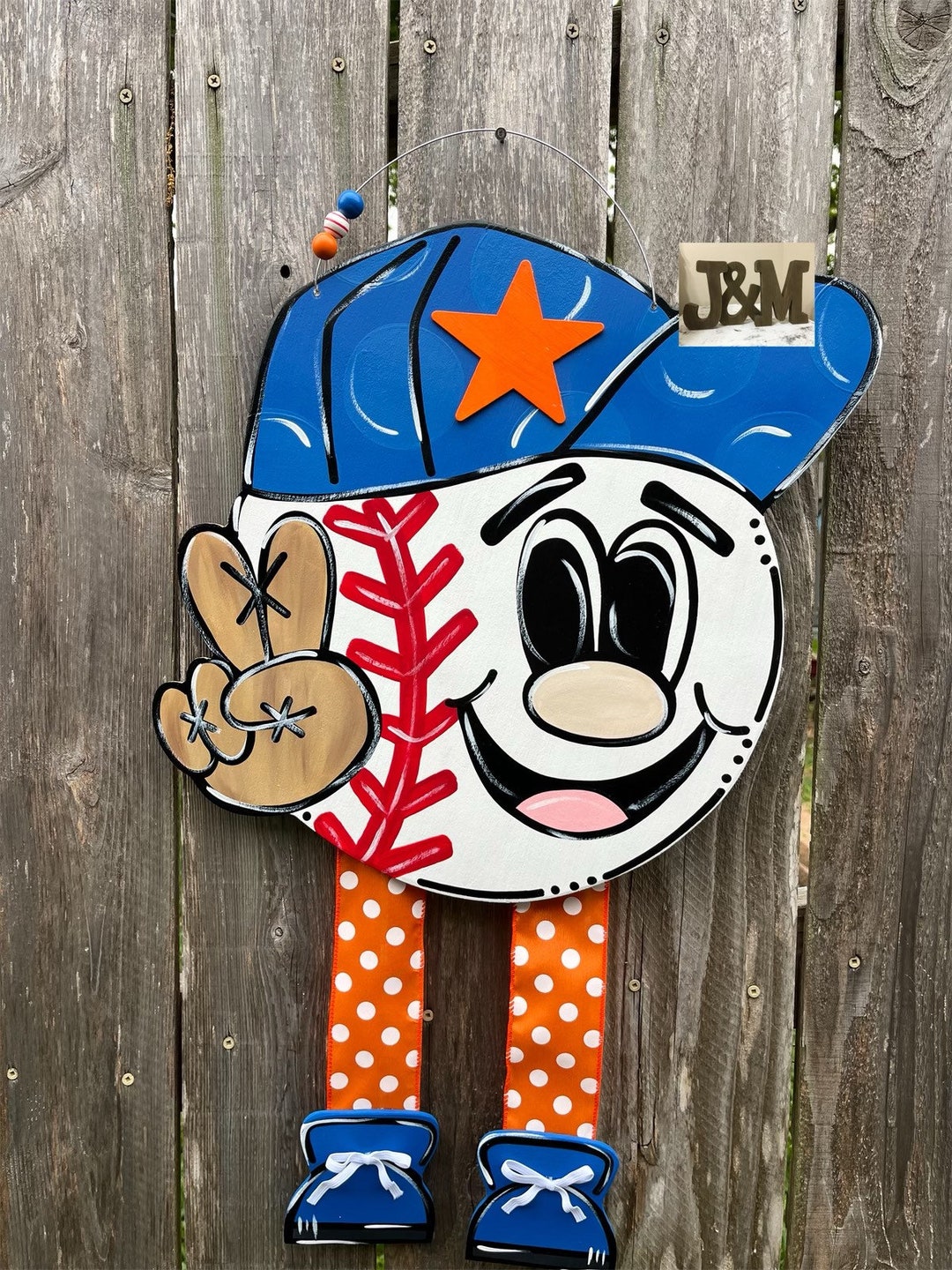 Baseball Ribbon Legs Door Hanger / Baseball Ribbon Legs Door Decor ...