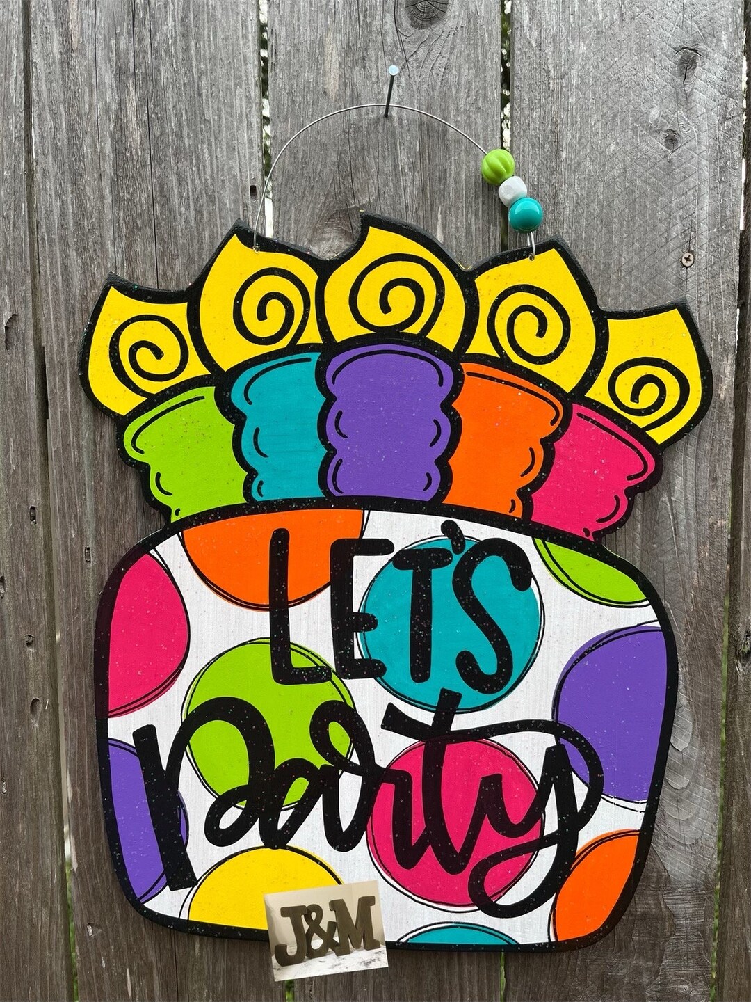 Let’s Party Door Hanger - Happy Birthday Door Hanger - Happy Birthday ...