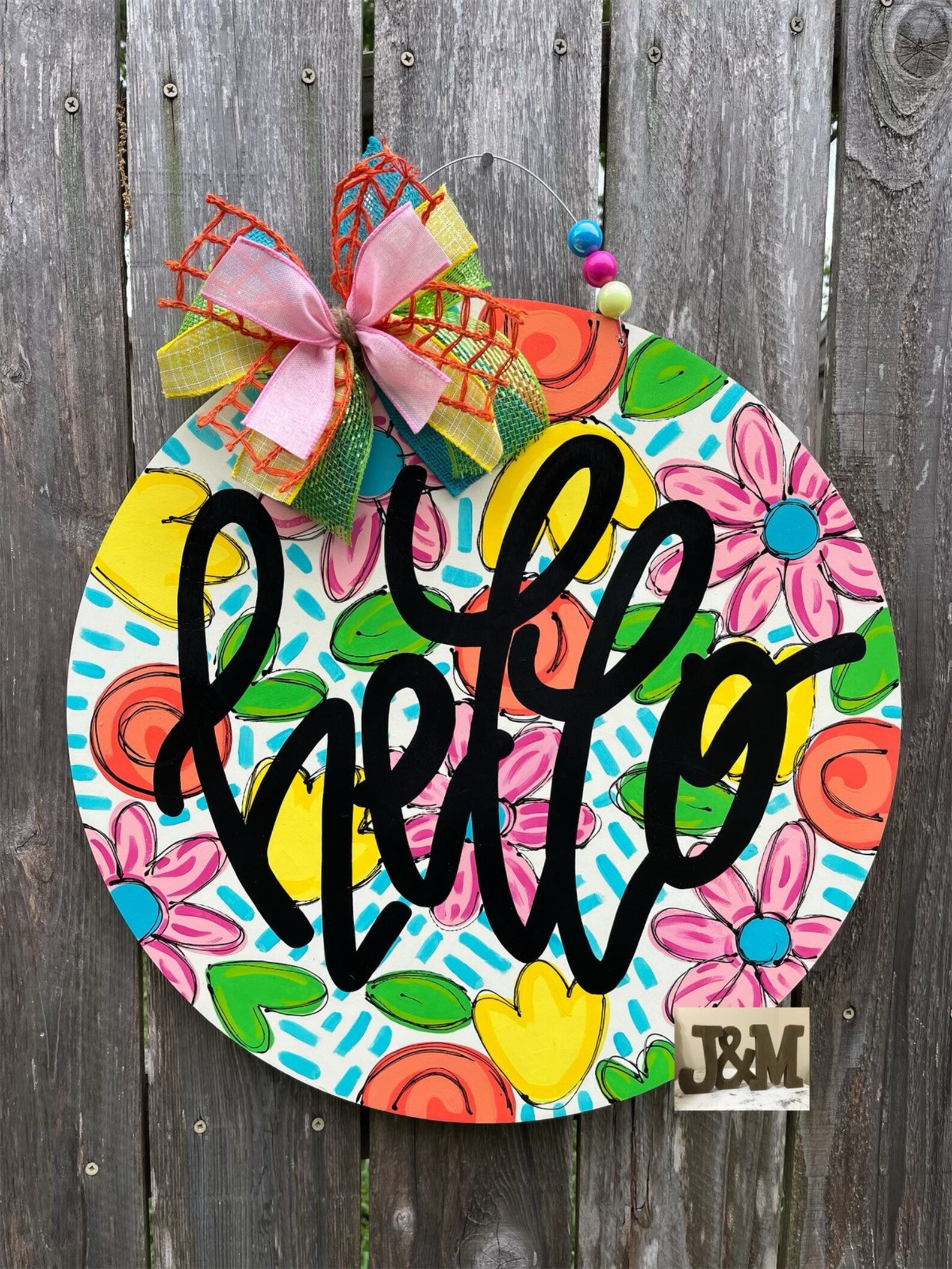 Hello Round Door Hanger - Etsy