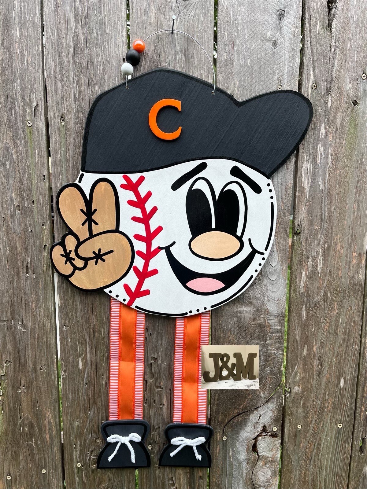 Baseball Ribbon Legs Door Hanger / Baseball Ribbon Legs Door Decor ...