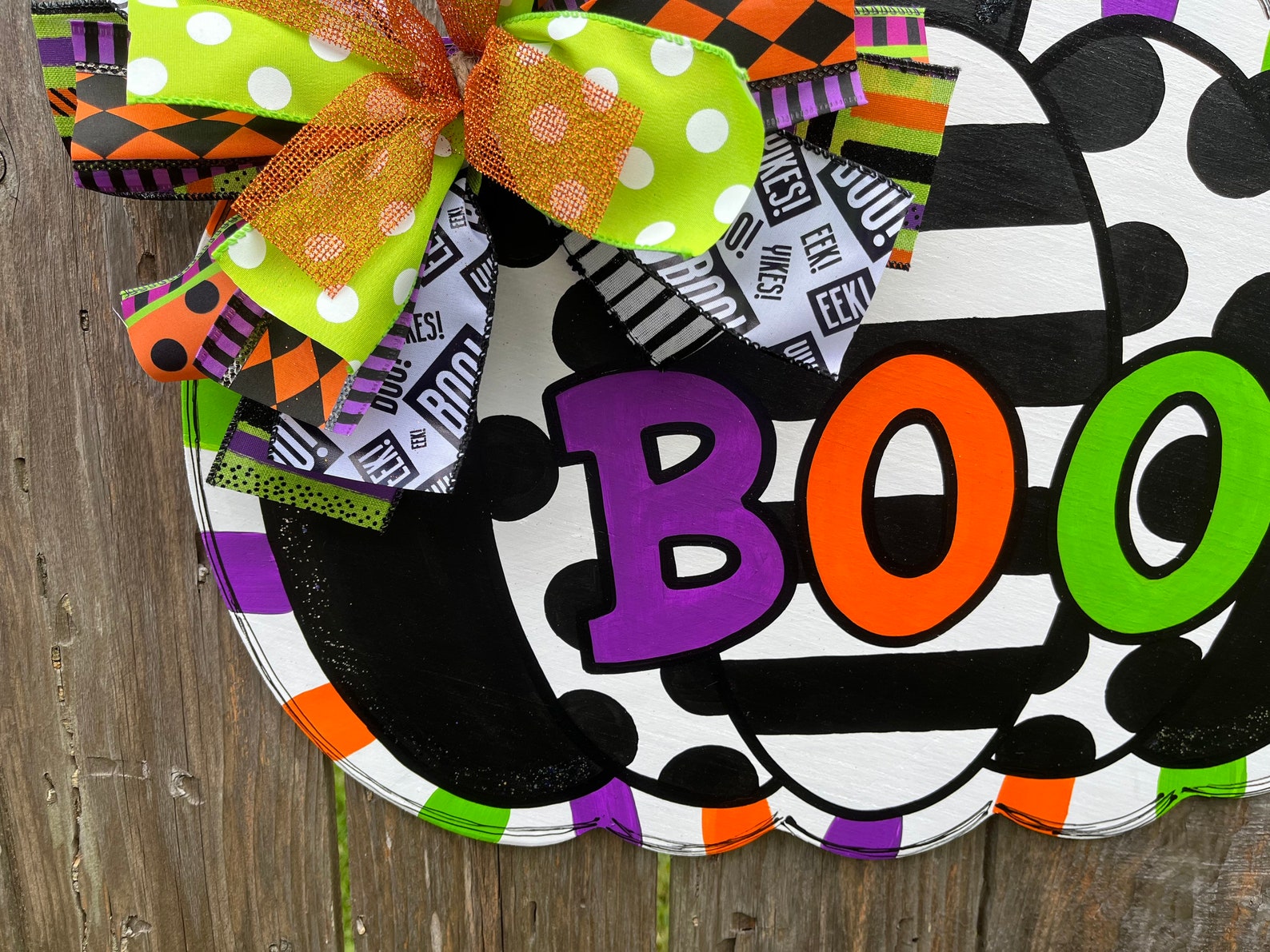 BOO Pumpkin Door Hanger / BOO Pumpkin Door Decor / Pumpkin Door Hanger ...