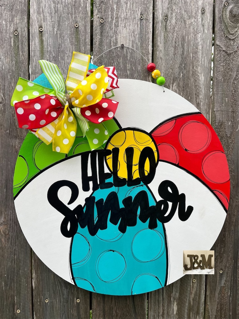 Hello Summer Beach Ball Round - Etsy