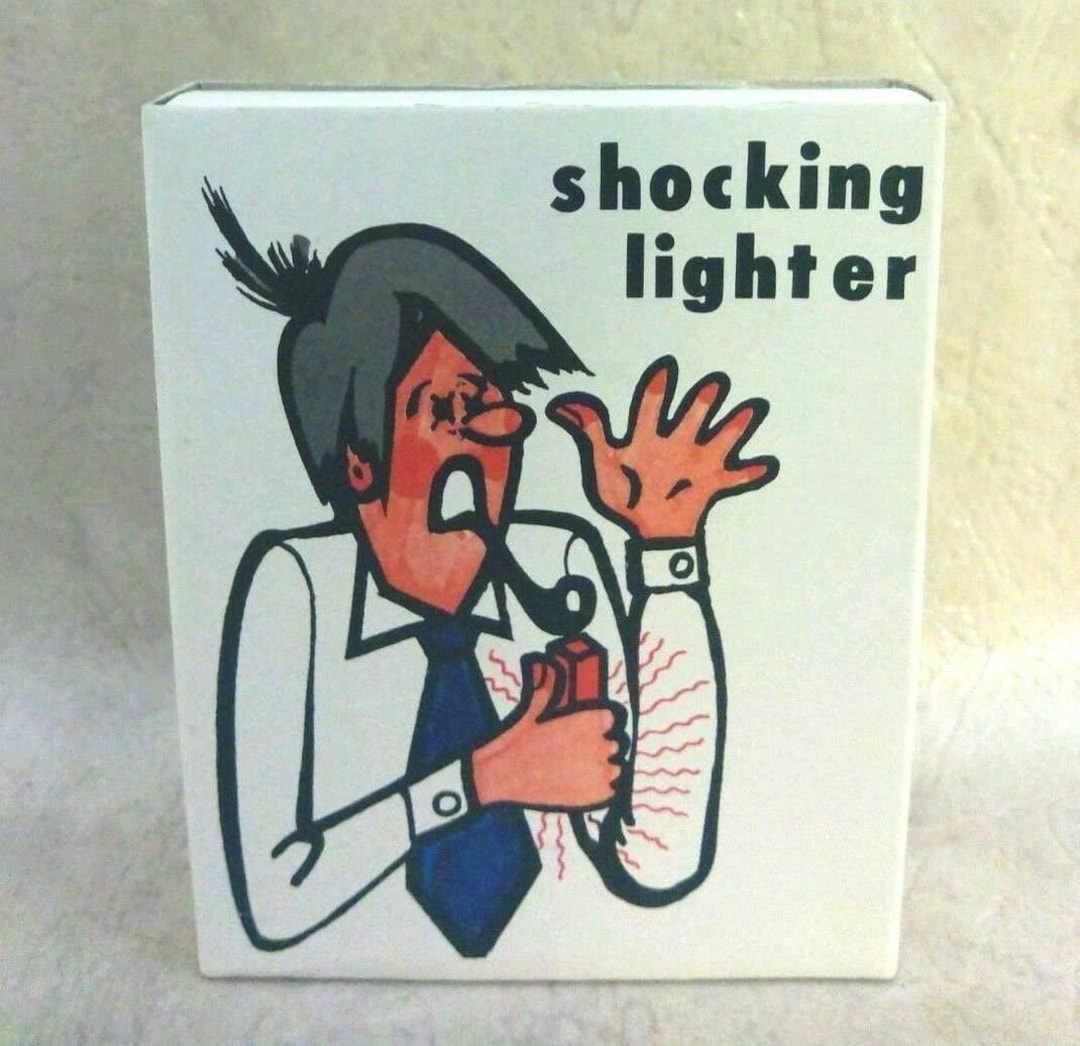 Shock Lighter Novelty Prank Gag Joke Trick Silver Vintage Smoker THE ...