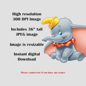 Dumbo Cutout Large Prop, Elephant Theme Stand up Birthday Party/ Baby ...
