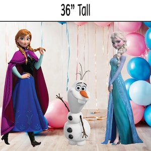 Frozen Birthday Party Decor: Anna, Elsa, Olaf Cutout Props (digital Download) - Etsy