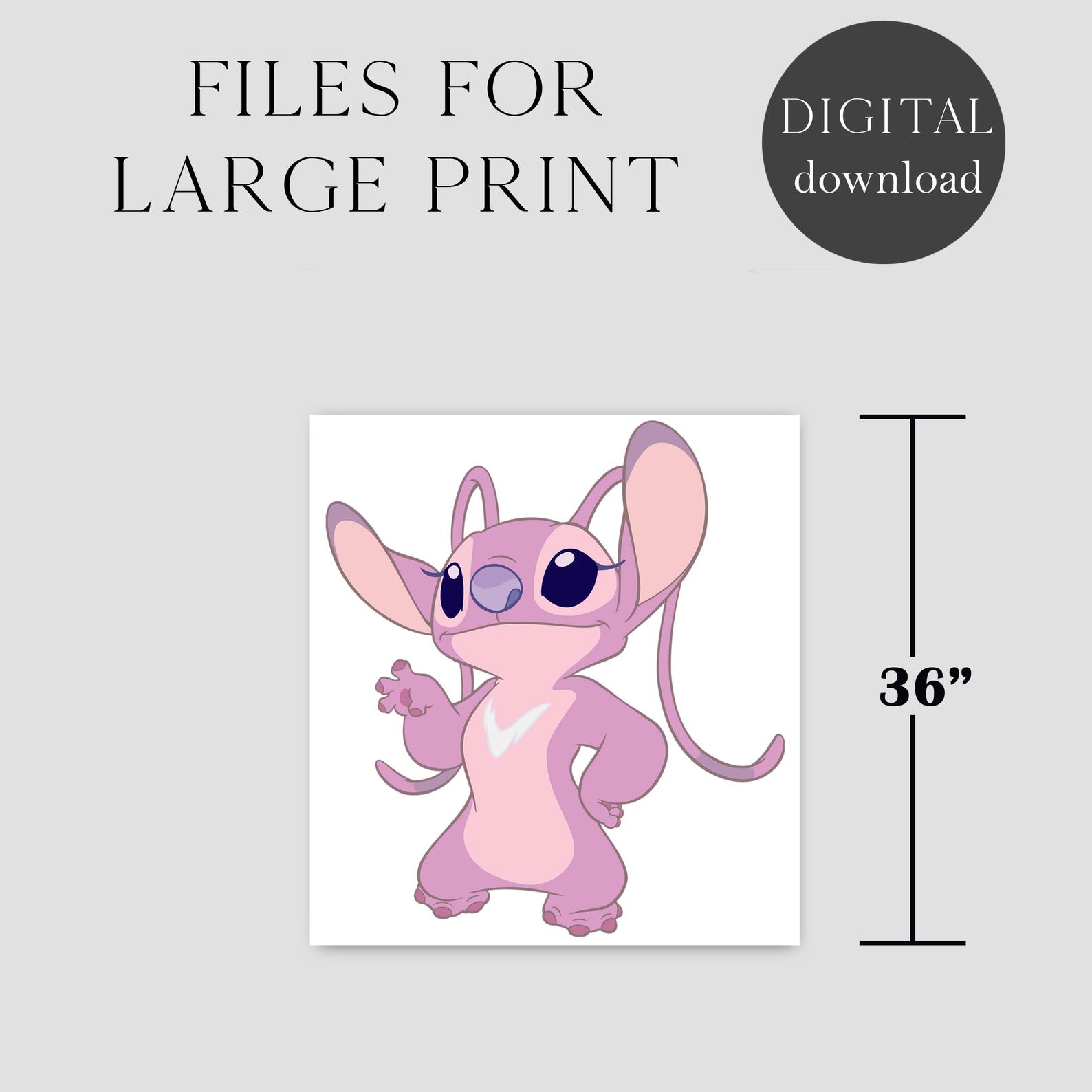 Angel Lilo and Stitch Birthday Standee Prop: Pink Party Decor (digital ...