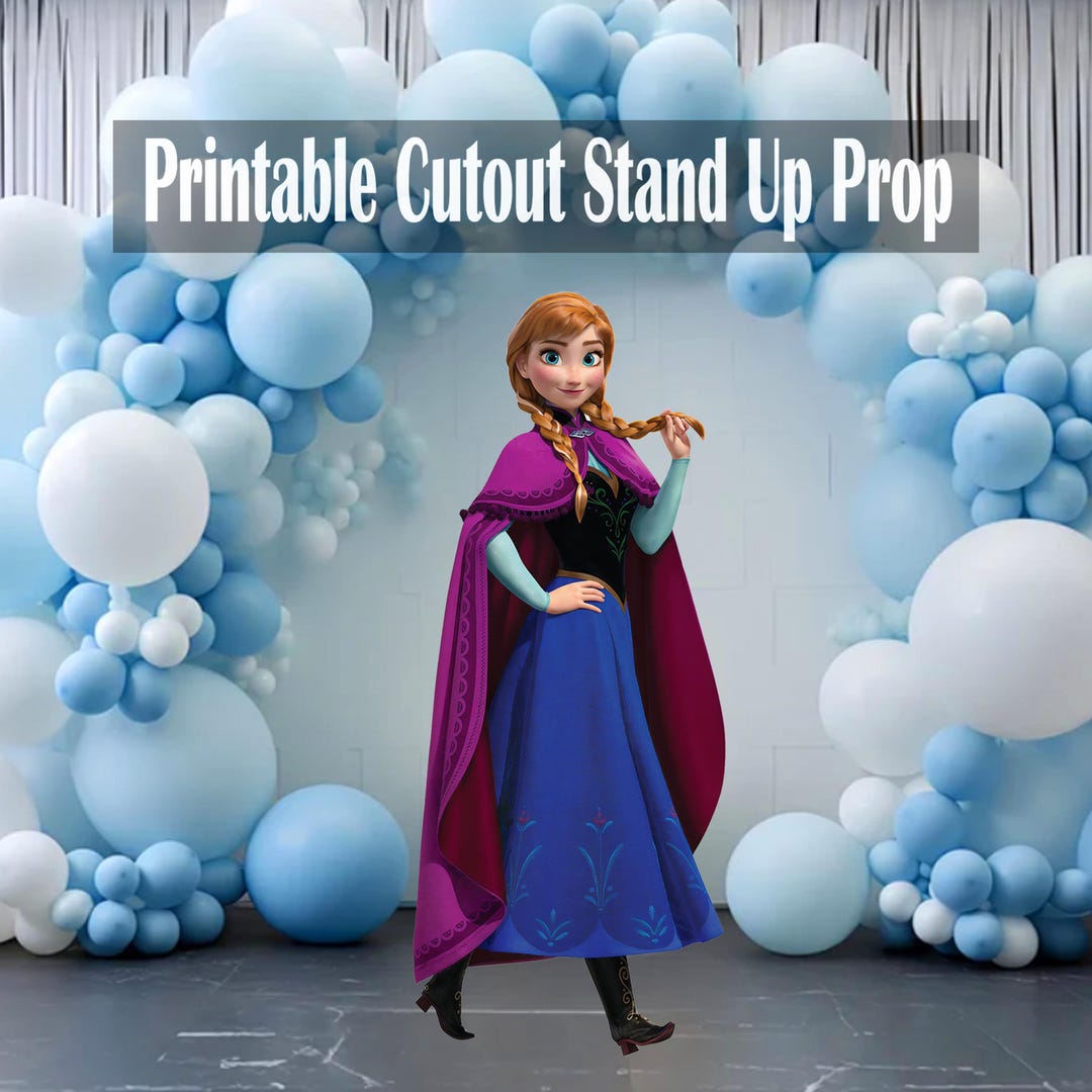 Anna Birthday Printable Cutout Prop, Frozen Party Birthday Party Decor ...