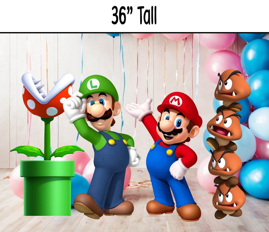 Mario Bros Birthday Prop Bundle: High-resolution Images (digital ...