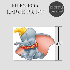 Dumbo Elephant Cutout Prop: Birthday, Baby Shower Decor (digital ...