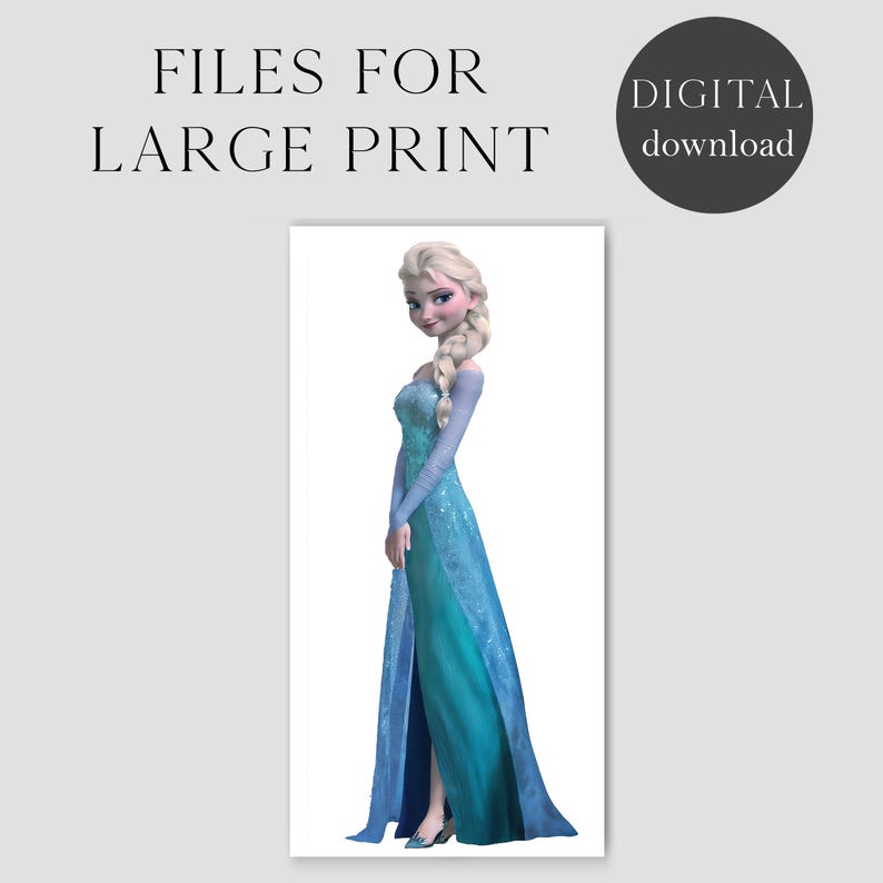 Elsa Birthday Printable Cutout Prop, Frozen Party Birthday Party Decor ...