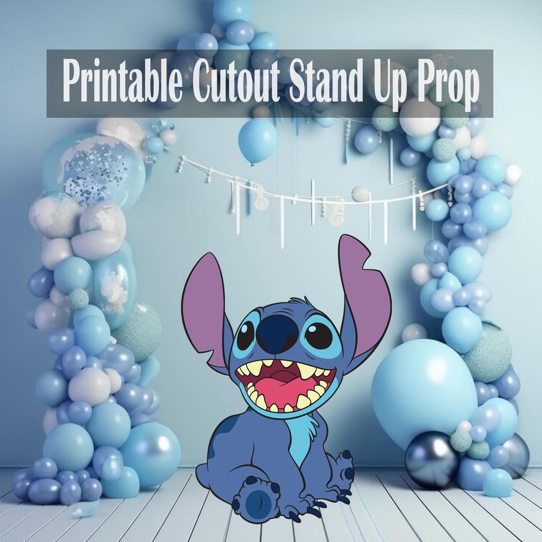Stitch Birthday Party Printable Prop, Lilo Stitch Stand up Birthday ...