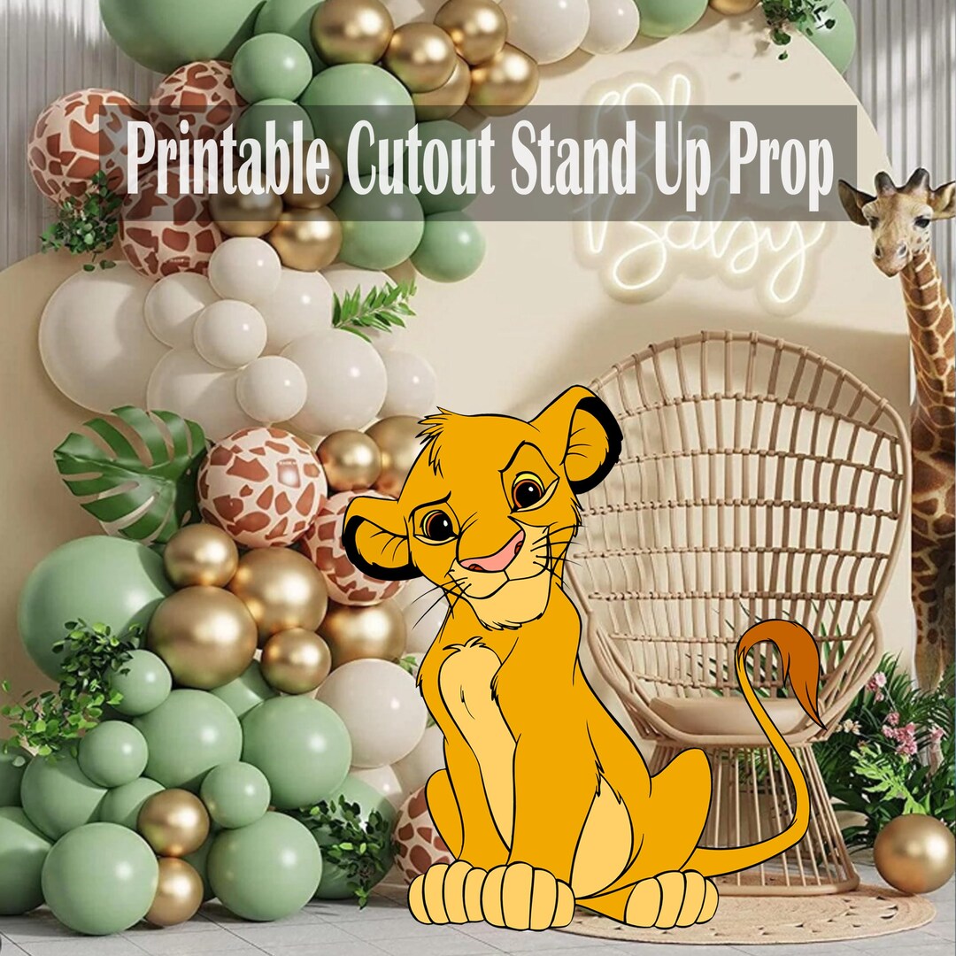Simba Birthday Party Printable Prop, Lion King Stand up Birthday Stand ...