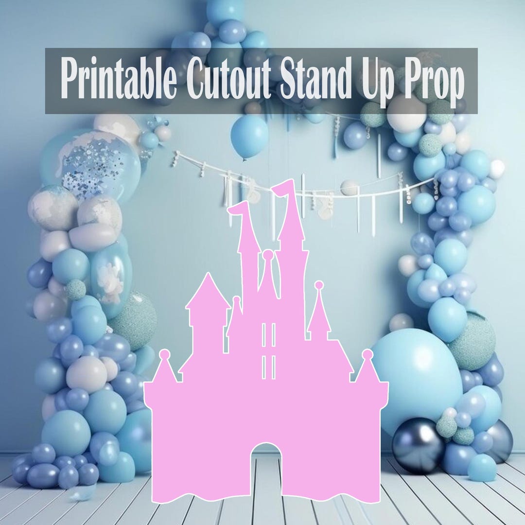 Castle Cutout, Princess Castle Printable Prop, Princess Party Decor for ...