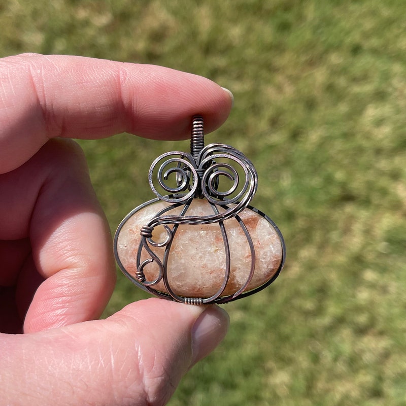 Wire Wrapped Pumpkin Pendant - Etsy