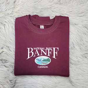Embroidered Banff Canada Crewneck: National Park Apparel - Etsy