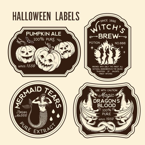 Halloween Labels - Etsy