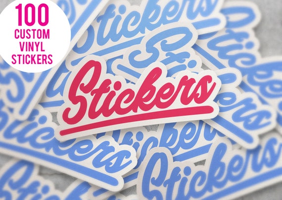 100 Custom Vinyl Water Resistant Stickers Die Cut Stickers - Etsy