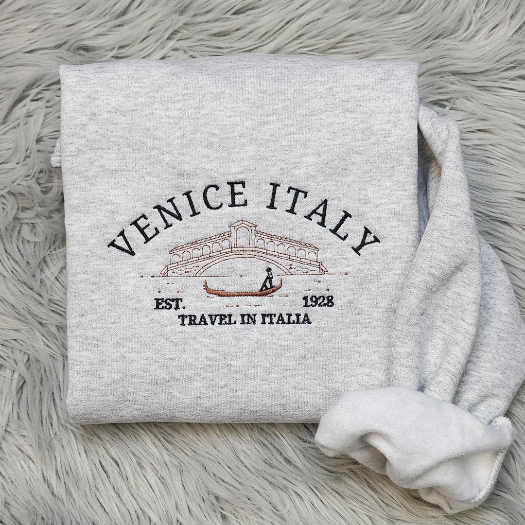 Embroidered Venice Italy Crewneck: Travel Sweatshirt - Etsy