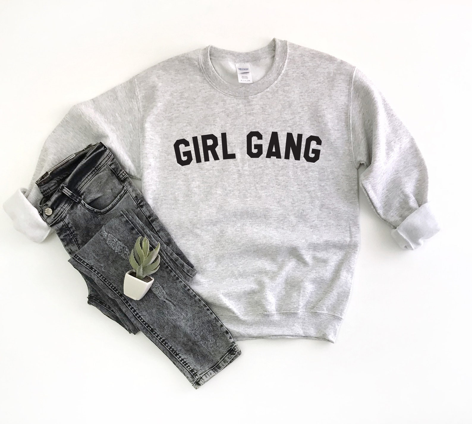 Girl Gang Unisex Sweatshirt Girl Gang Sweatshirt GRL PWR | Etsy