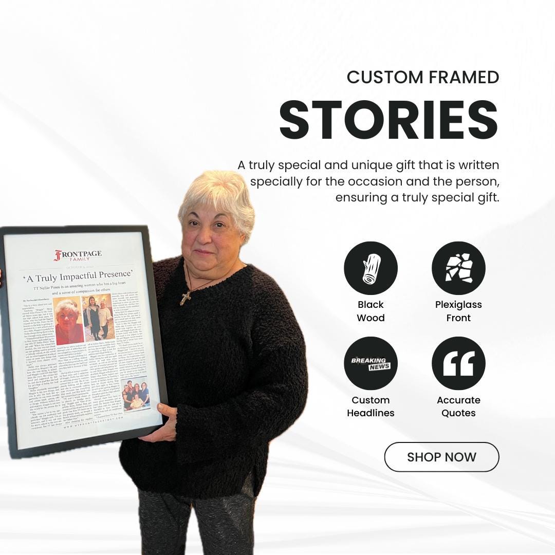 Custom Gift Idea - A Unique Personalized Newspaper Article: Frontpage ...