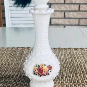Vintage White Milk Glass Perfume Bottle - Etsy
