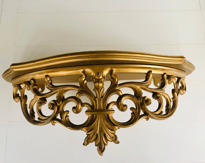 Syroco Gold Wall Shelf - Etsy