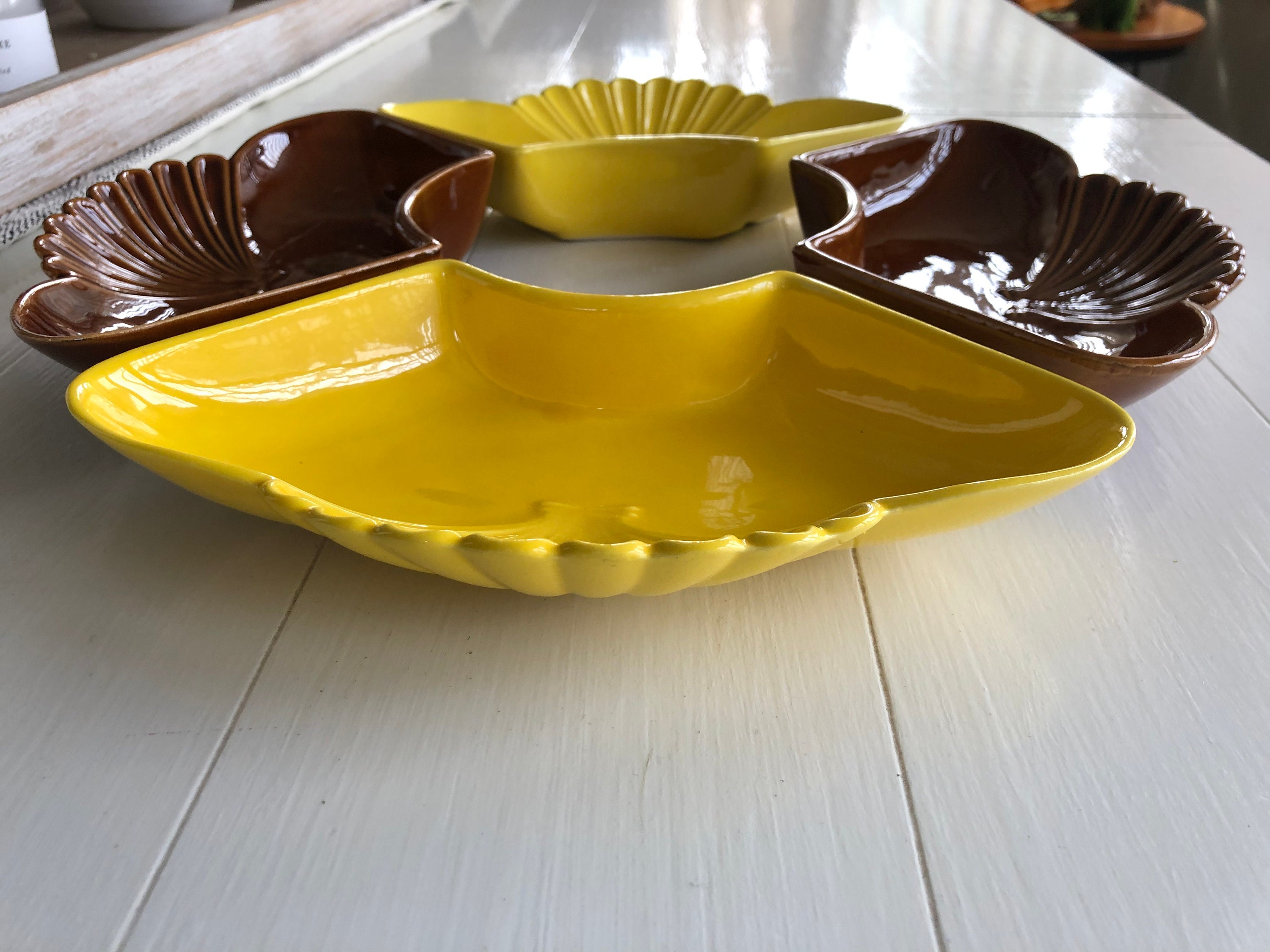 Mid Century Vintage Snack Relish Dish Set of 4 by California | Etsy
