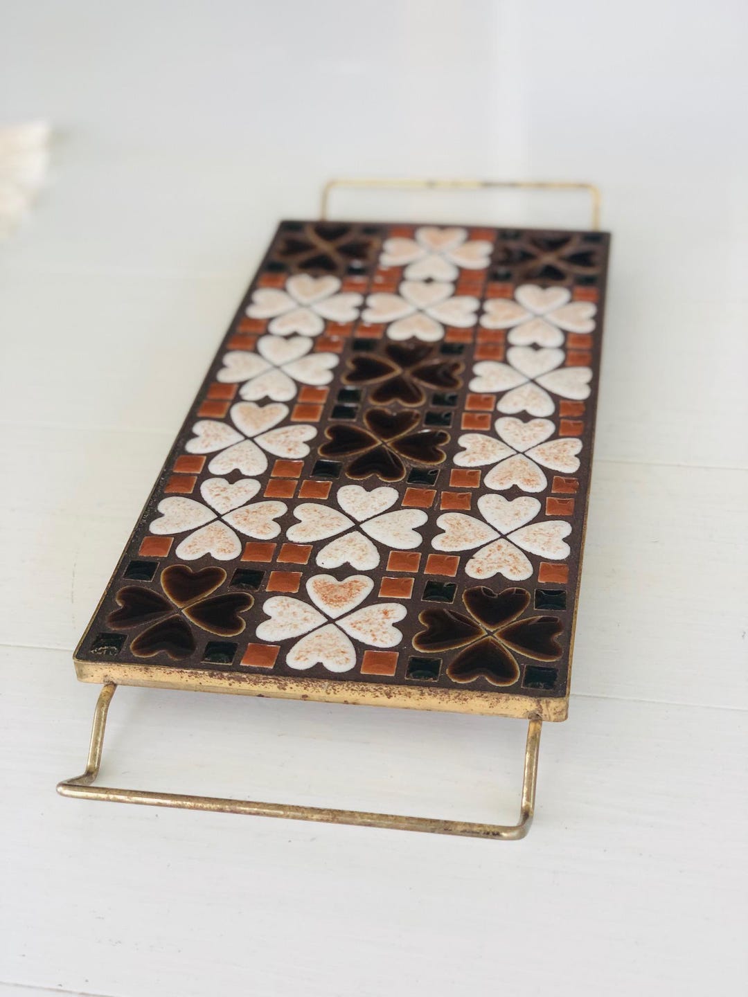 Vintage Tile Trivit With Handles - Etsy