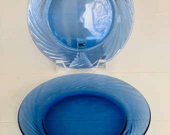 Vintage Anchor Hocking Cobalt Blue Glass Dinnerware Set X 6 - Etsy