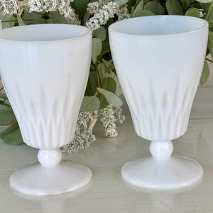 Vintage White Milk Glass Goblets (set of 2) - Etsy