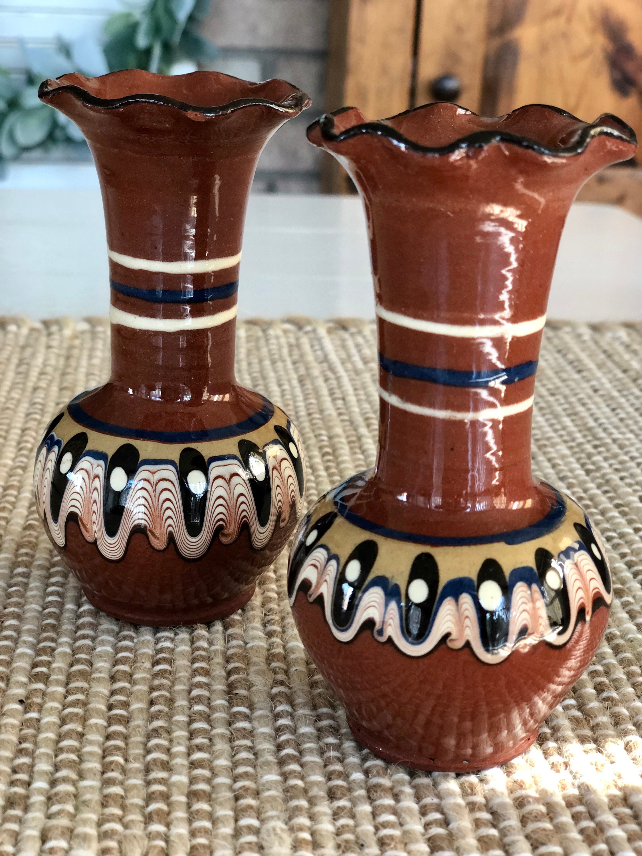 Vintage Bulgaria Vases (Troyan Bulgarian Handmade Pottery) Vases (set ...