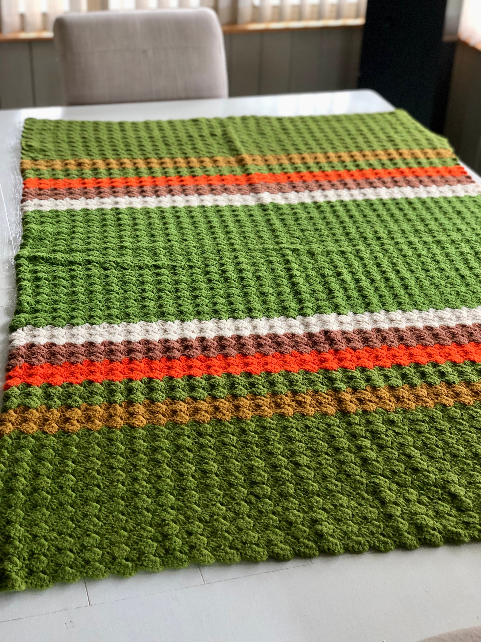 Retro MCM Crochet Blanket - Etsy