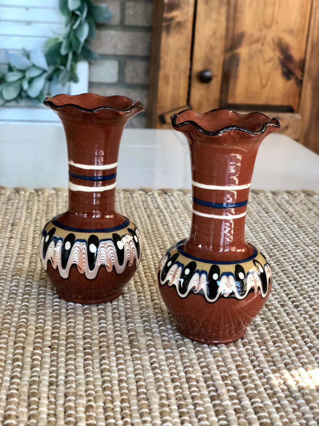 Vintage Bulgaria Vases (troyan Bulgarian Handmade Pottery) Vases (set ...