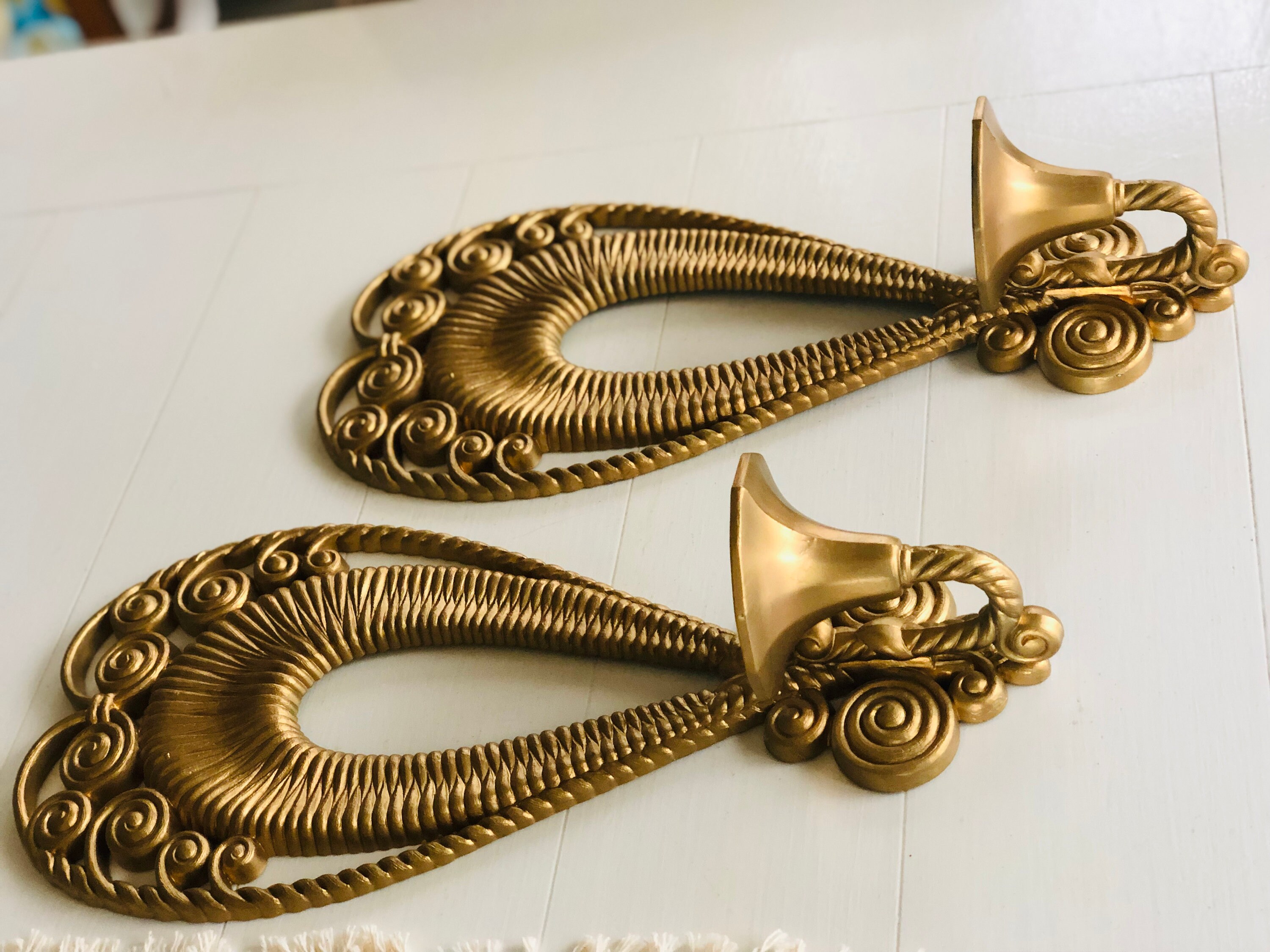 Vintage Candle Wall Scones (set of 2) Gold-tone Plastic - Etsy