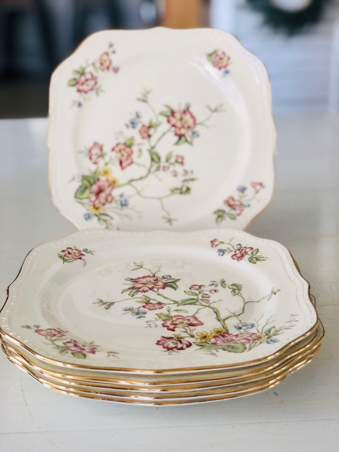 Vintage Homer Laughlin Floral Plates (set of 6) - Etsy
