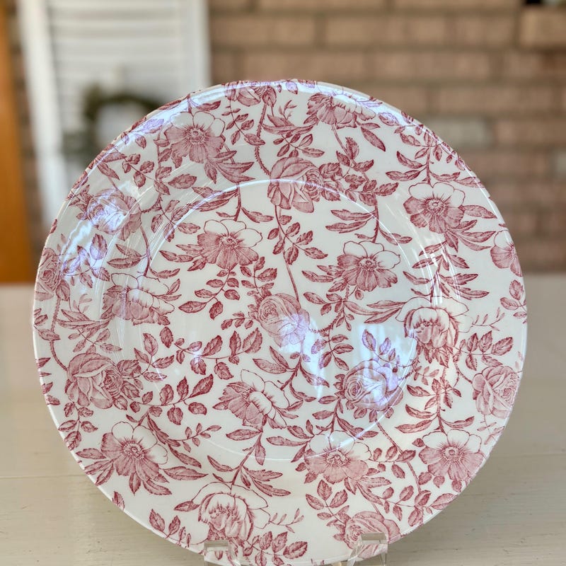 Vintage Floral Plate - Etsy