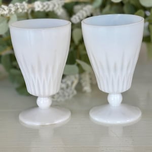 Vintage White Milk Glass Goblets (set of 2) - Etsy