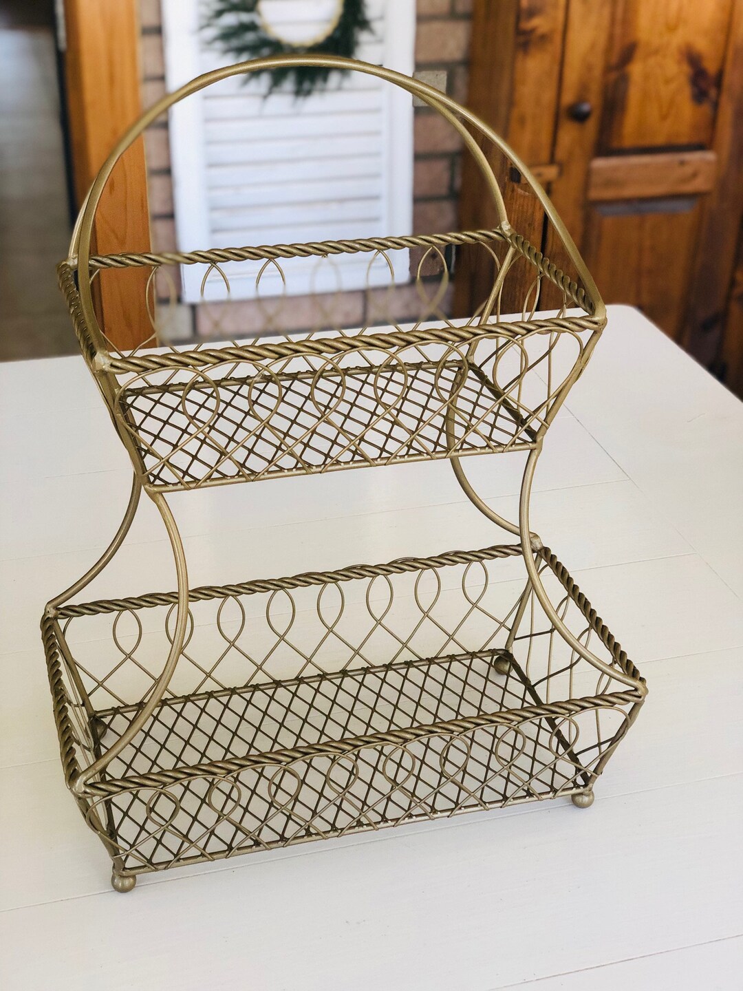 Vintage Metal Wall or Table Shelf - Etsy