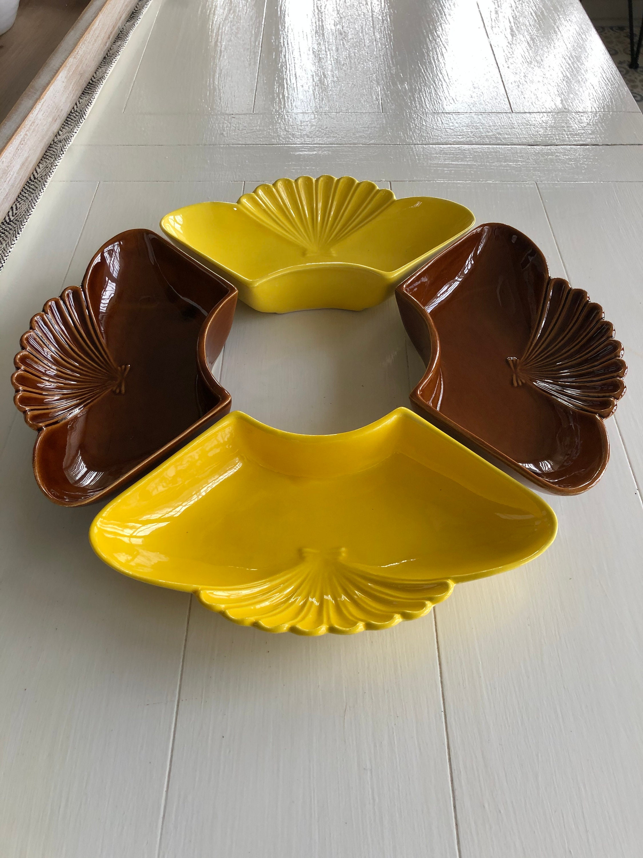 Mid Century Vintage Snack Relish Dish Set of 4 by California | Etsy
